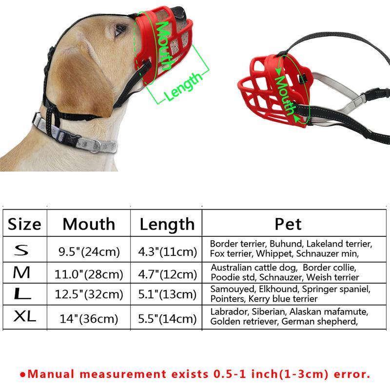 4 Sizes Silicone Dog Muzzle Adjustable Basket Soft... – Grandado