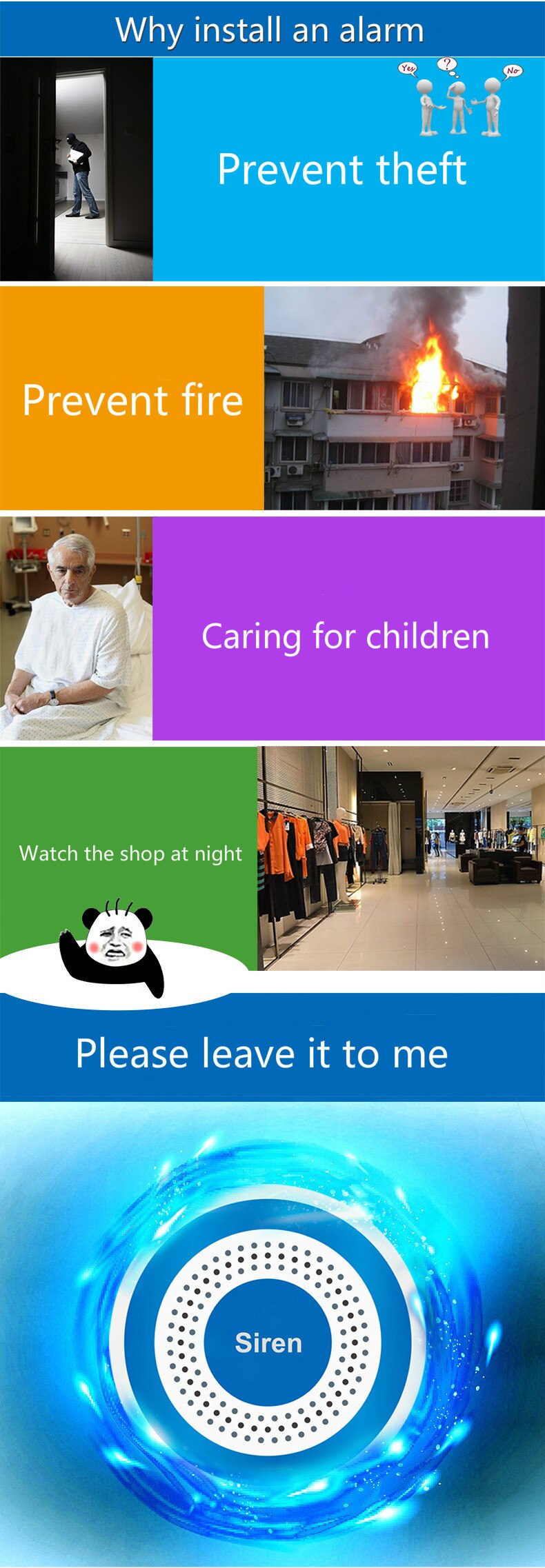 WiFi smoke temperature detector sensor, fire smoke... – Grandado