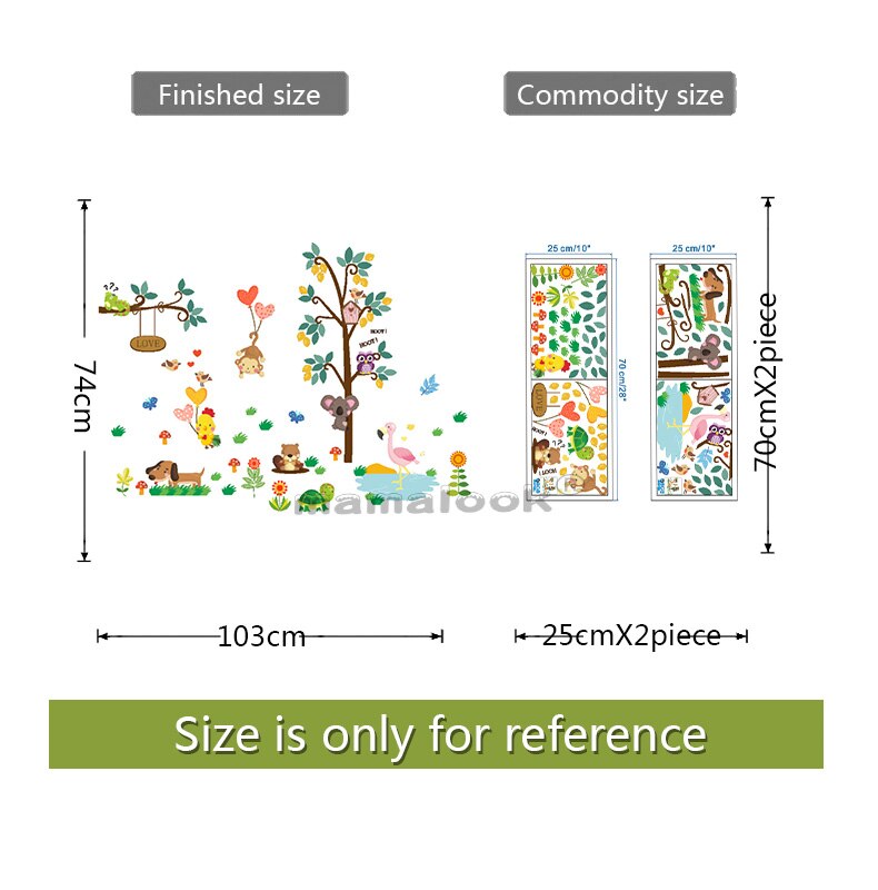 Forest Animals Tree Wall stickers for kids room Mo... – Grandado