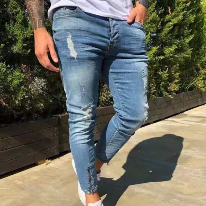 Jean Denim pour homme Stretch grande taille déchir... – Grandado