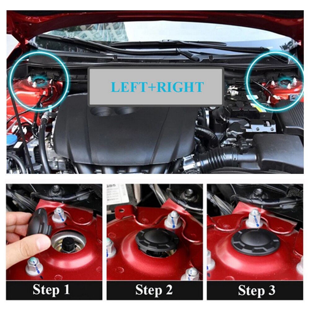 2Pcs Black ABS Shock Absorber Trim Stabilizer Prot... – Grandado