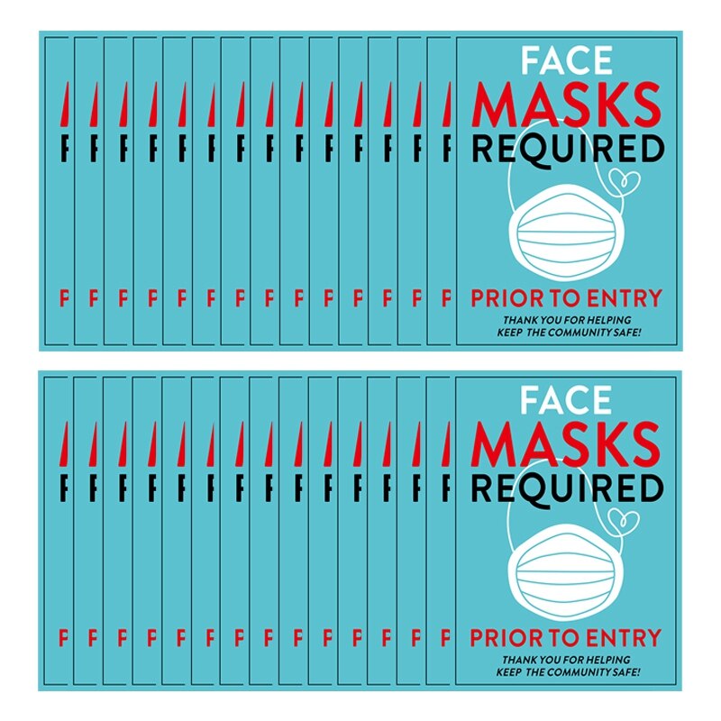 30PCS FACE MASK Required Sign Decals Stickers Wall... – Vicedeal