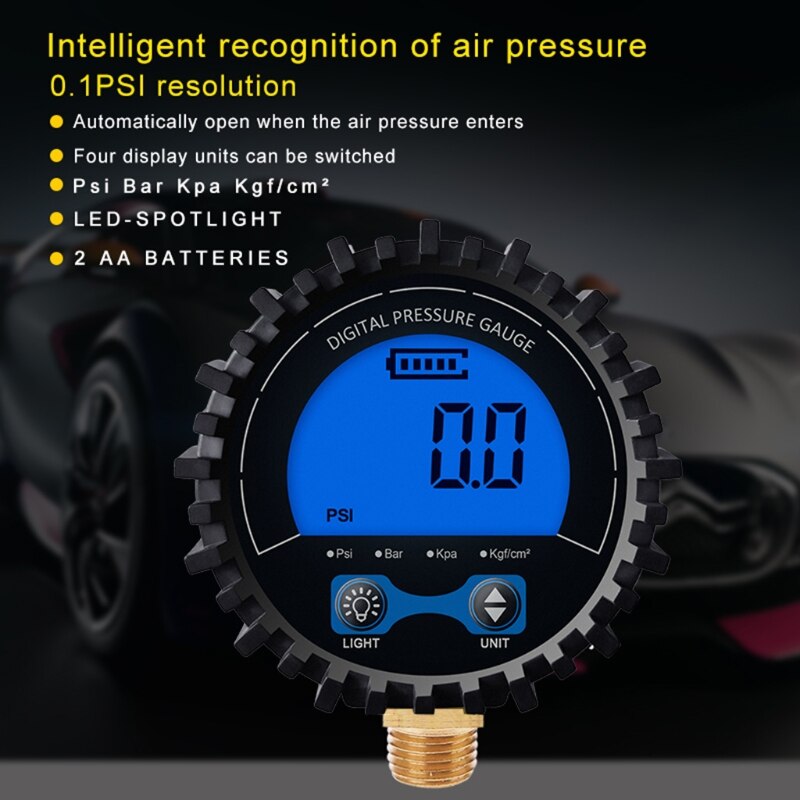 Gas Pressure Gauge with Blue Background Light Accu... – Vicedeal