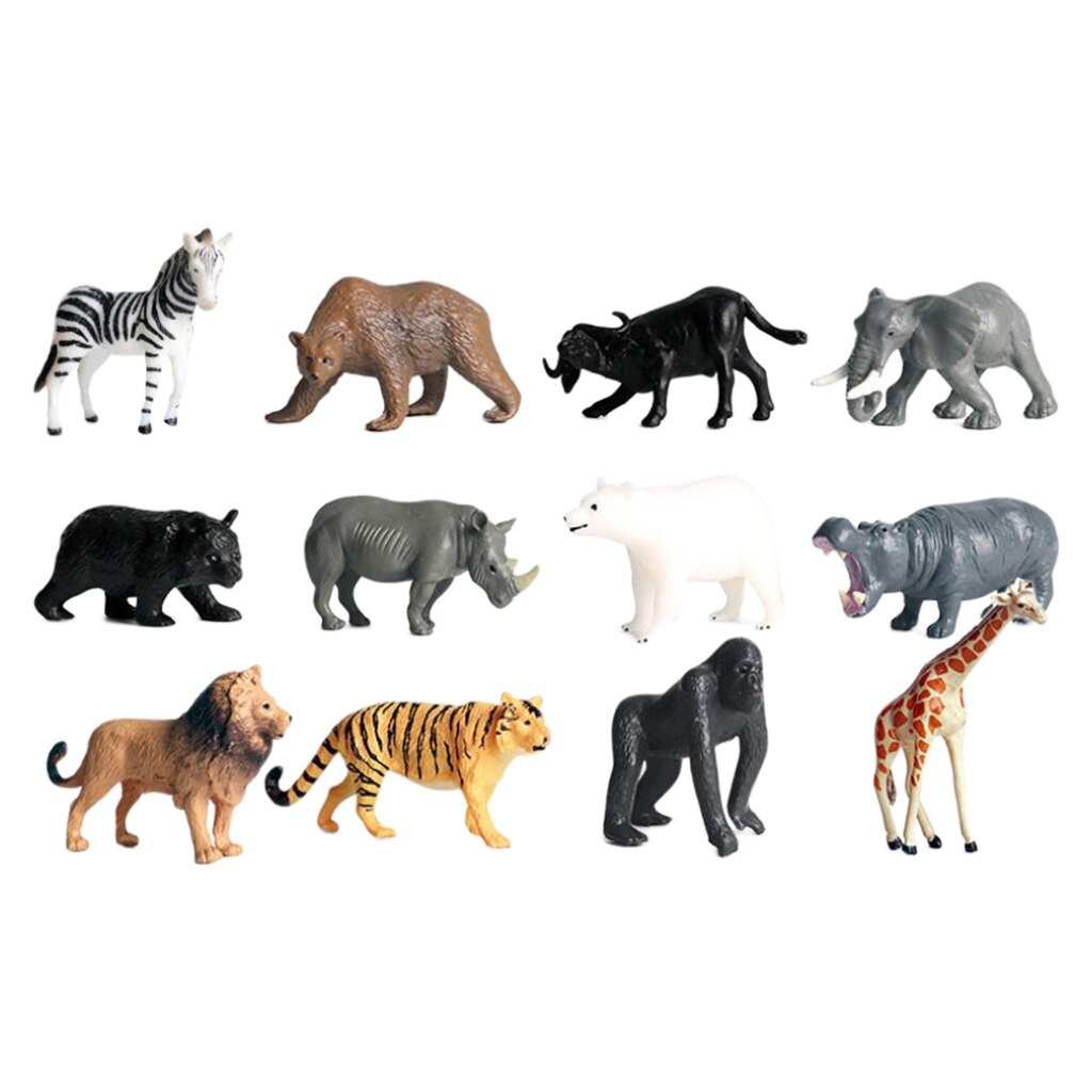 12 Pack Realistic PVC Animal Model Figures Prescho... – Grandado