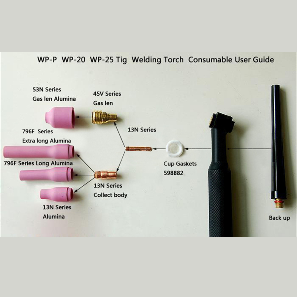 Tig kit kaasulinssi alumiinioksidisuutin suuttimen... – Grandado