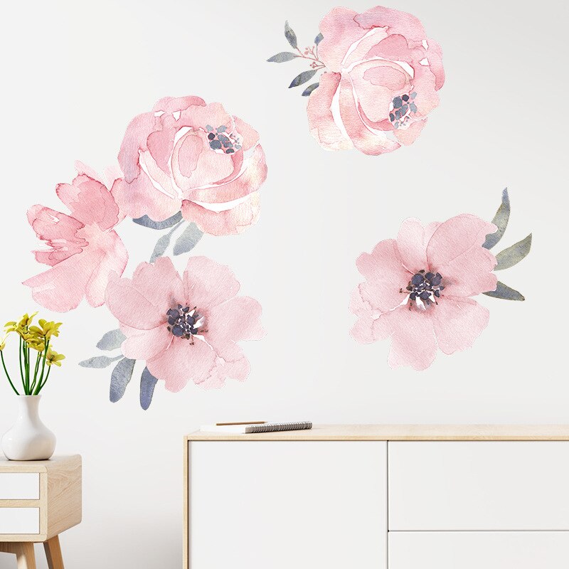 1set fresh pink rose girl bedroom xuan wall beauti... – Grandado