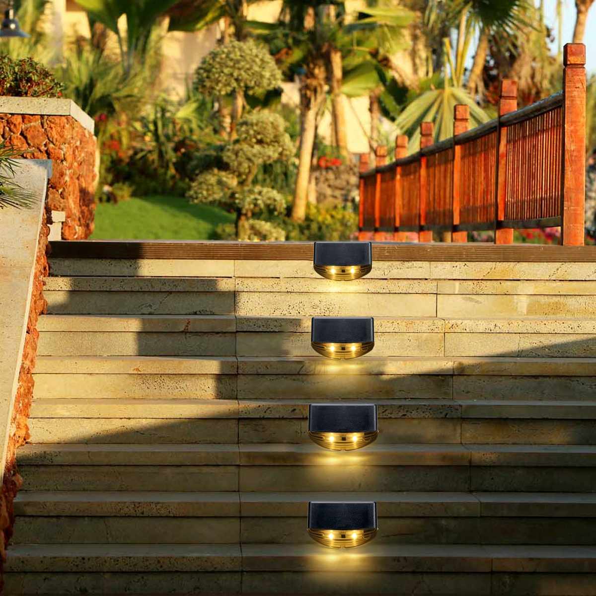 4PCS LED Solar Stairs Lights Outdoor Waterproof Ga... – Grandado