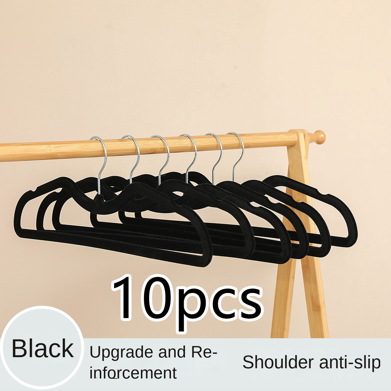 10pcs Cloth Hanger Flocking Plastic Space saving A... – Grandado