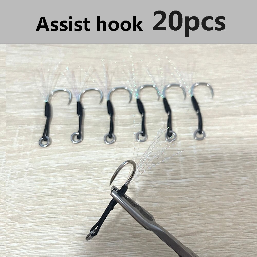 20Pcs Fishing Hooks Solid Ring Assist Hook 8#-18# ... – Grandado