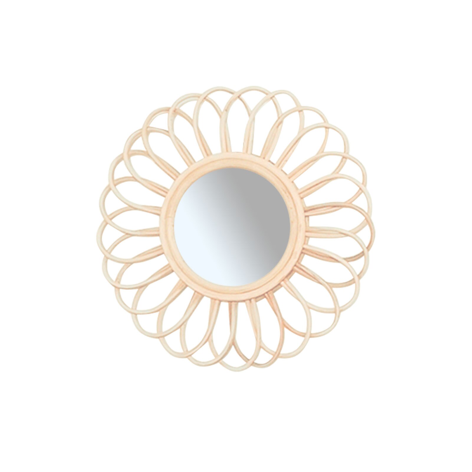 Wall Natural Straw Rattan Acrylic Mirror Farmhouse... – Grandado