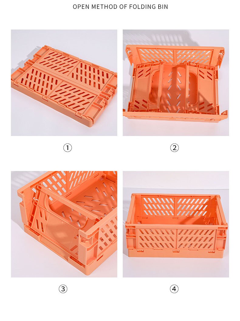 Foldable storage basket square storage plastic bas... – Grandado