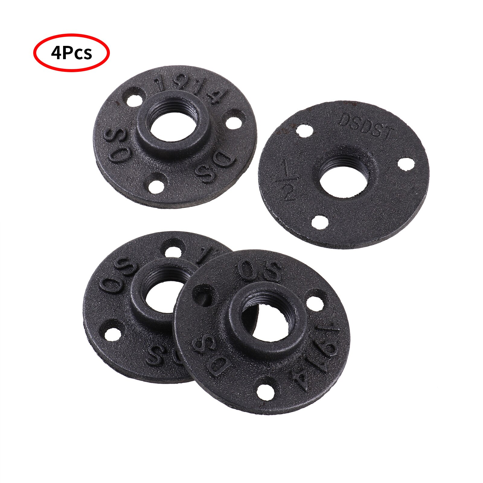 4Pc Wall Mount Iron Pipe Fittings Cast Iron Flange... – Vicedeal