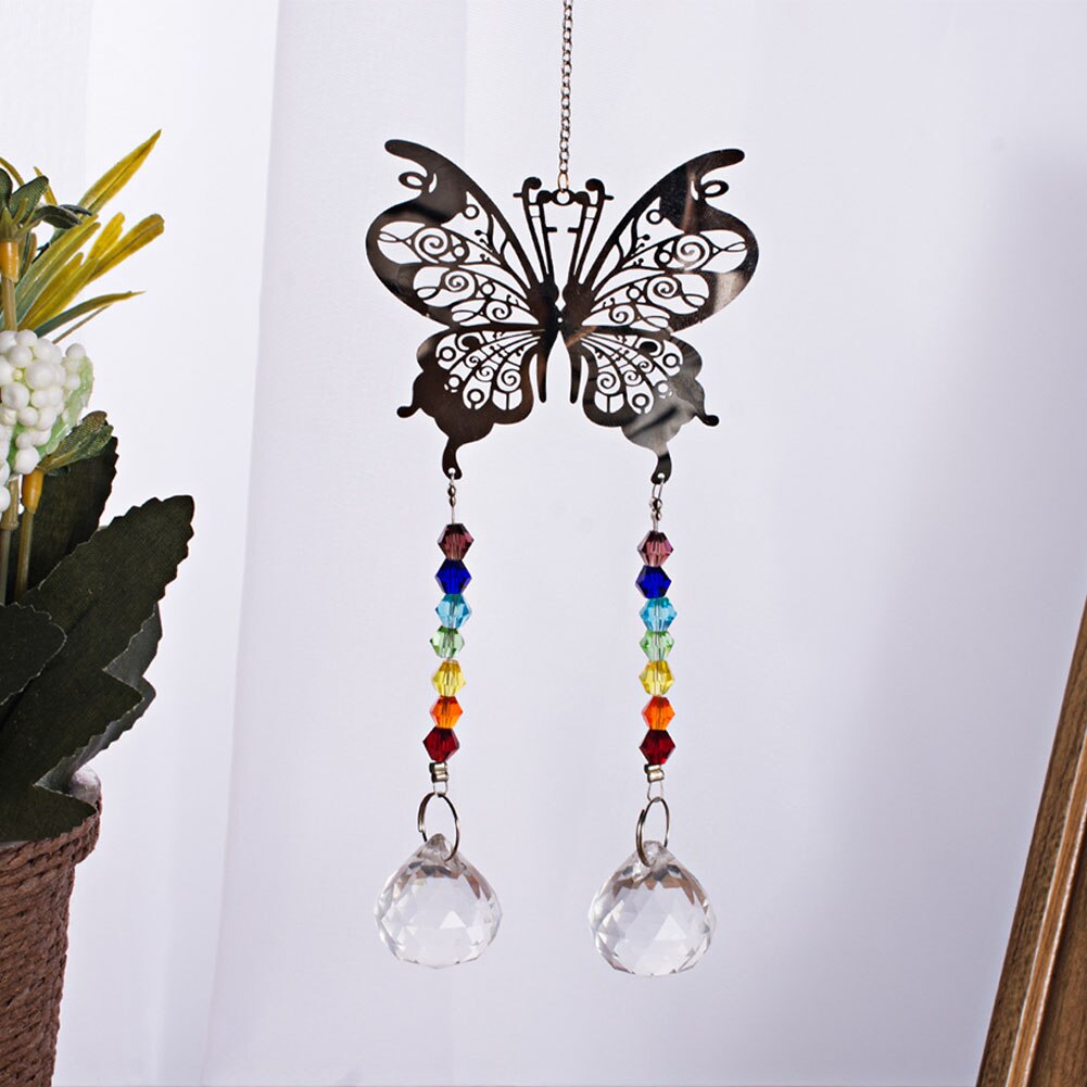 Hanging Home Prisms Rainbow Butterfly Shaped Craft... – Grandado