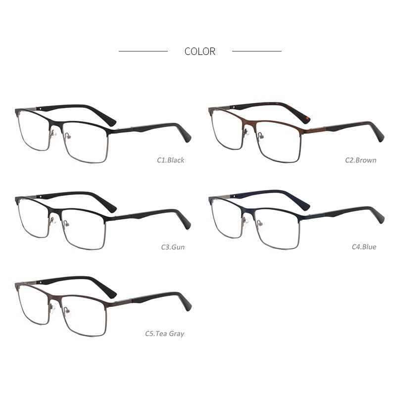 Ceofy Metal Glasses Frame Brand Square Eyeglasses ... – Vicedeal