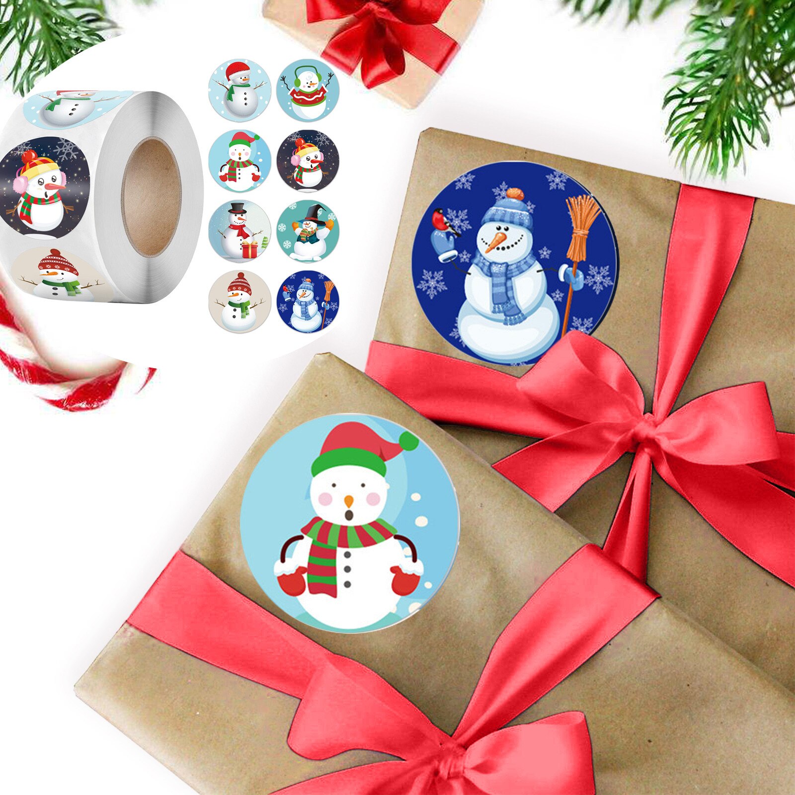 25# Pack Sticker Christmas Decorating 1 Roll 500 P... – Vicedeal
