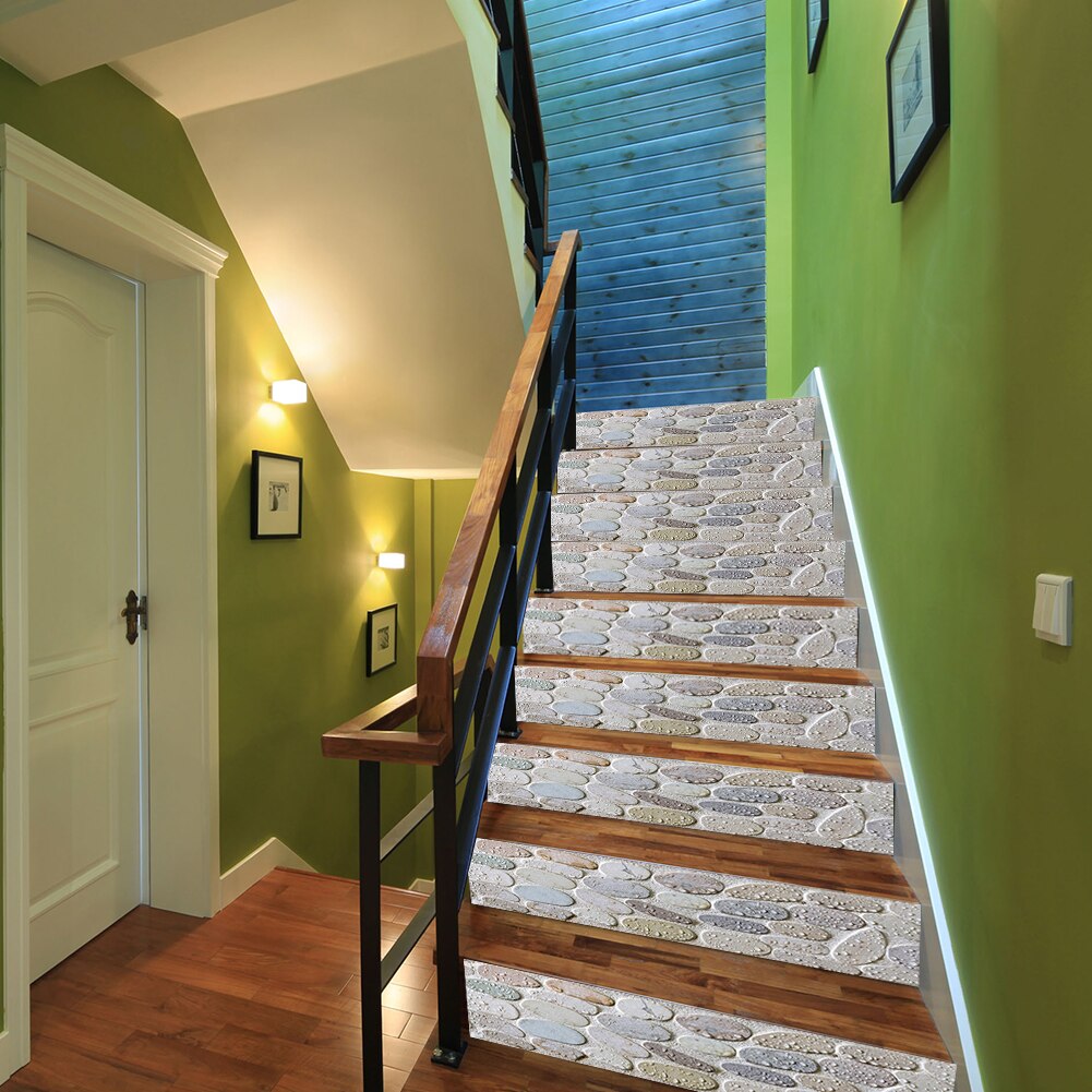 6PCS 3D Stairs Sticker Wallpaper Decals Cobbleston... – Grandado