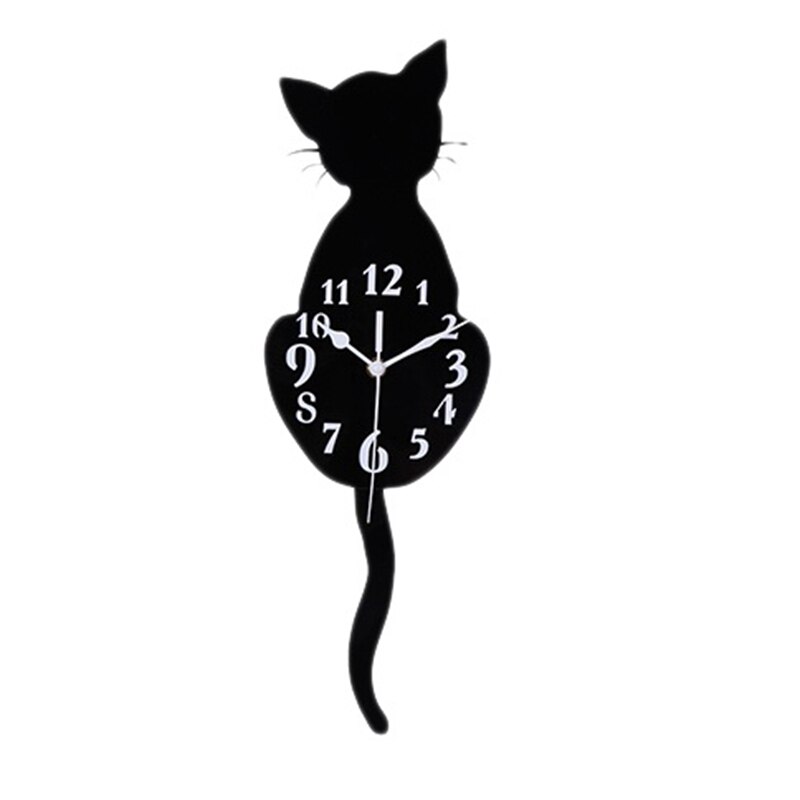 Modern 3D Digital Wall Clock Cat Swinging Tail Non... – Grandado