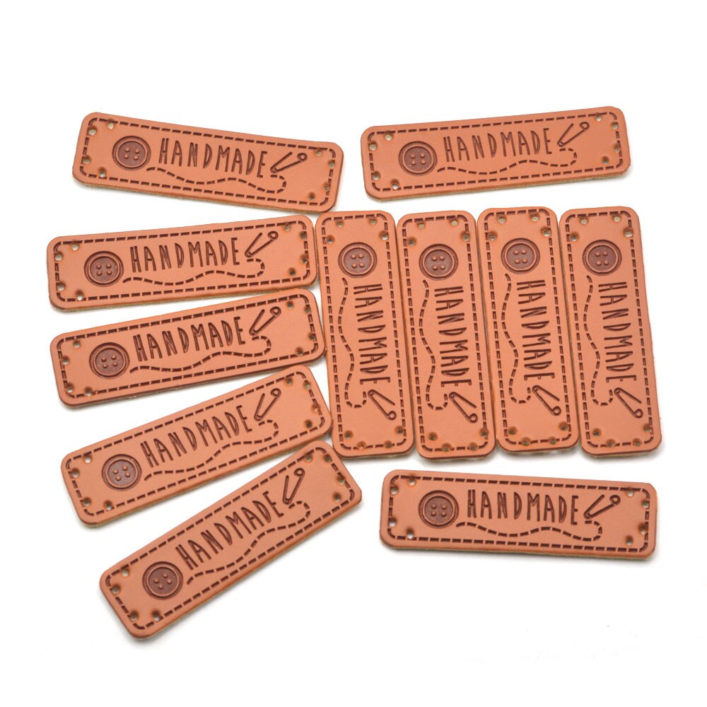 30pcs Buttons Handmade Labels Clothes Garment PU L... – Grandado