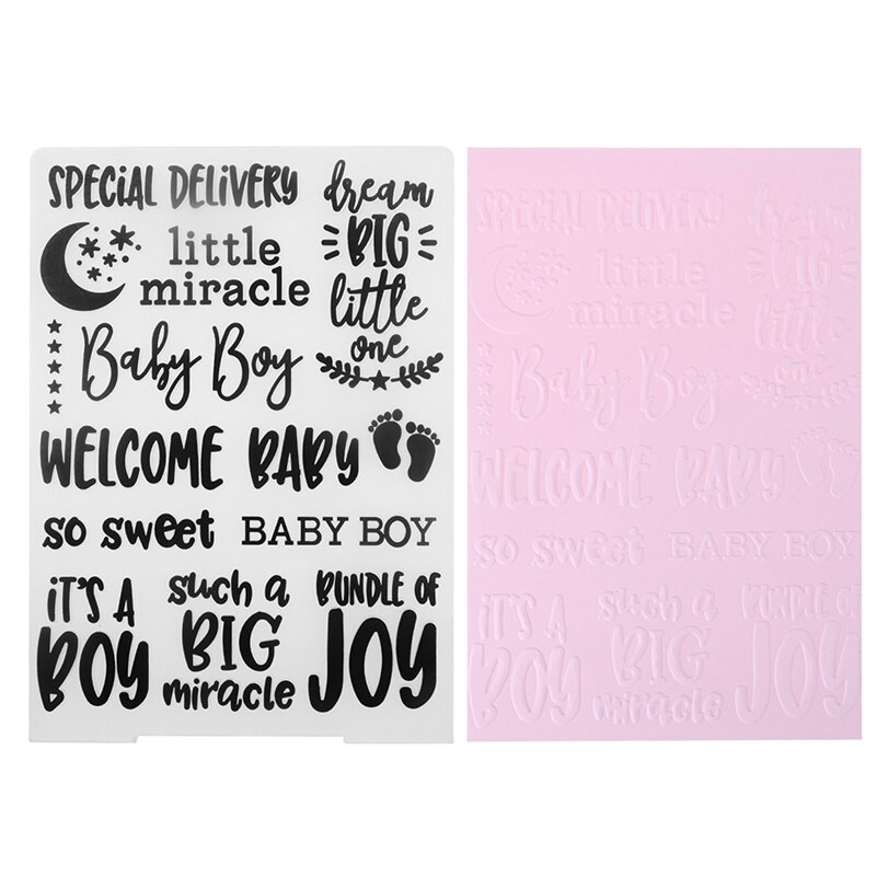 Welcome Baby Boy Words Plastic Template Crafts Emb... – Vicedeal