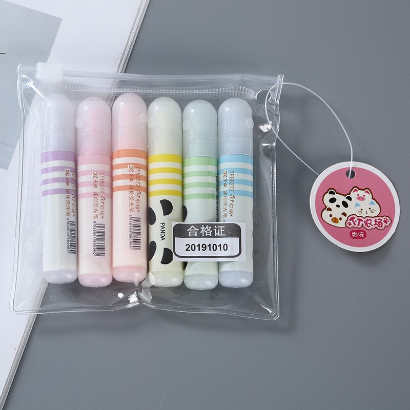 6Pcs Cute Animals Panda Cat Mini Highlighter Paint... – Grandado