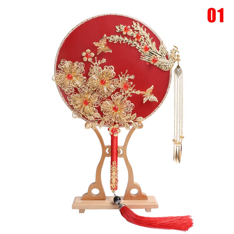 Ronde Chinese Fan Chinese Hand Fan Vintage Rode Ve... – Grandado