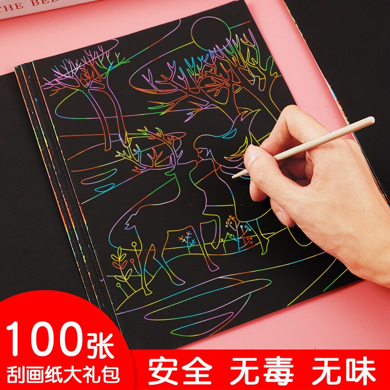 10 Sheets A4 Magic Scratch Art Painting Paper With... – Vicedeal