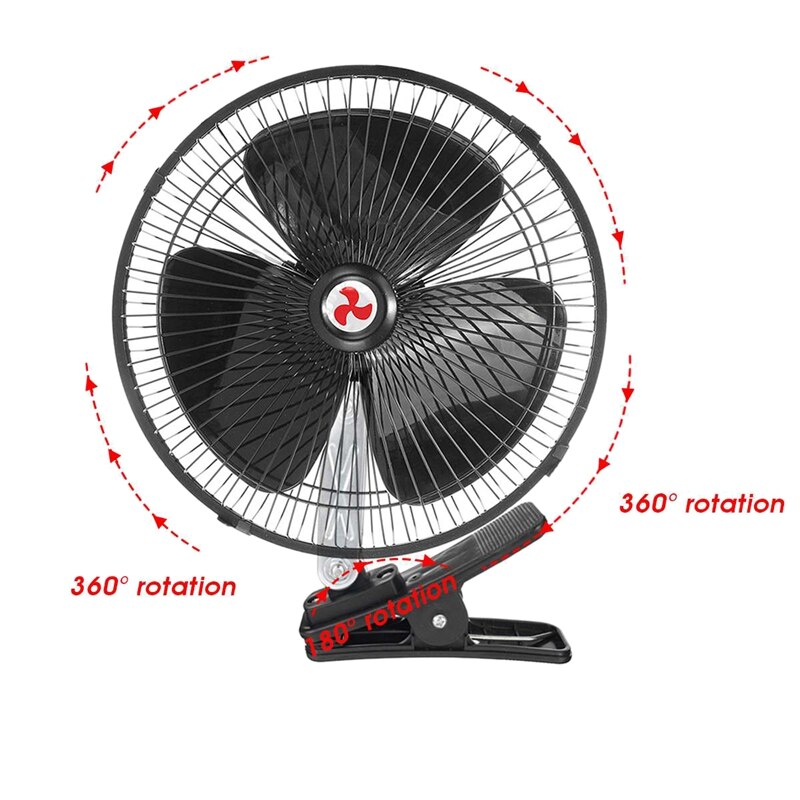 12V Vehicle Portable Fan Adjustable Car Truck Easy... – Grandado