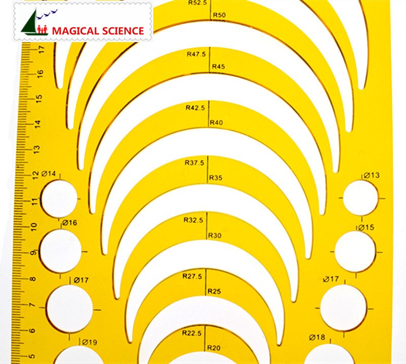 Radius template Semicircle drawing ruler plastic j... – Grandado