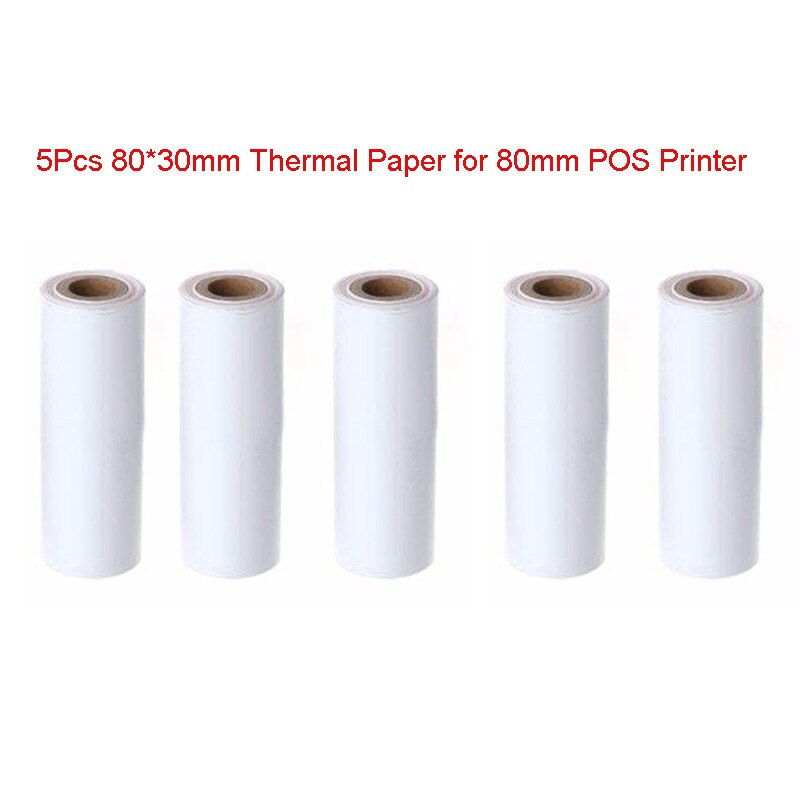 5Pcs 80x30MM Thermal Receipt Paper Roll For Mobile... – Grandado