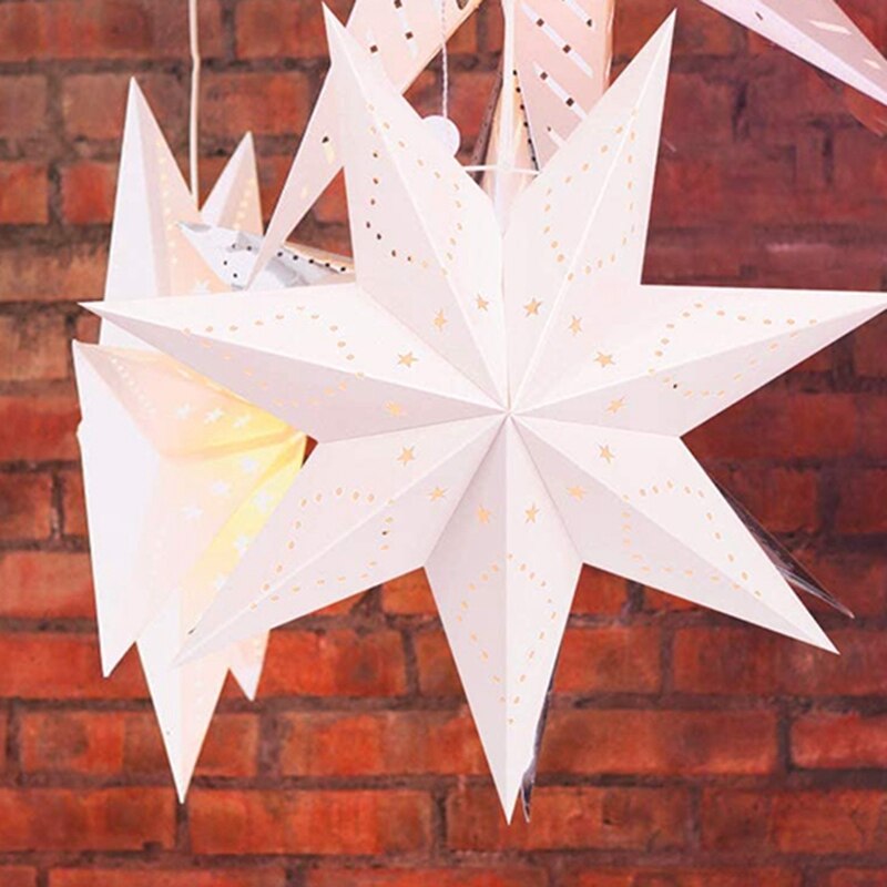 Hanging Paper 7 Pointed Star Lantern, Christmas Ha... – Grandado