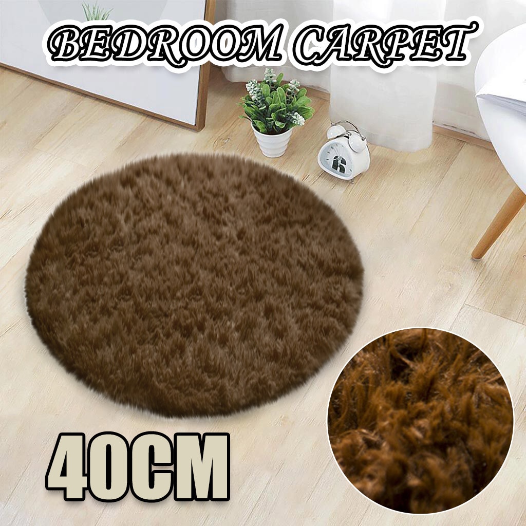 Soft Shaggy Round Carpet For Living Room Warm Plus... – Grandado