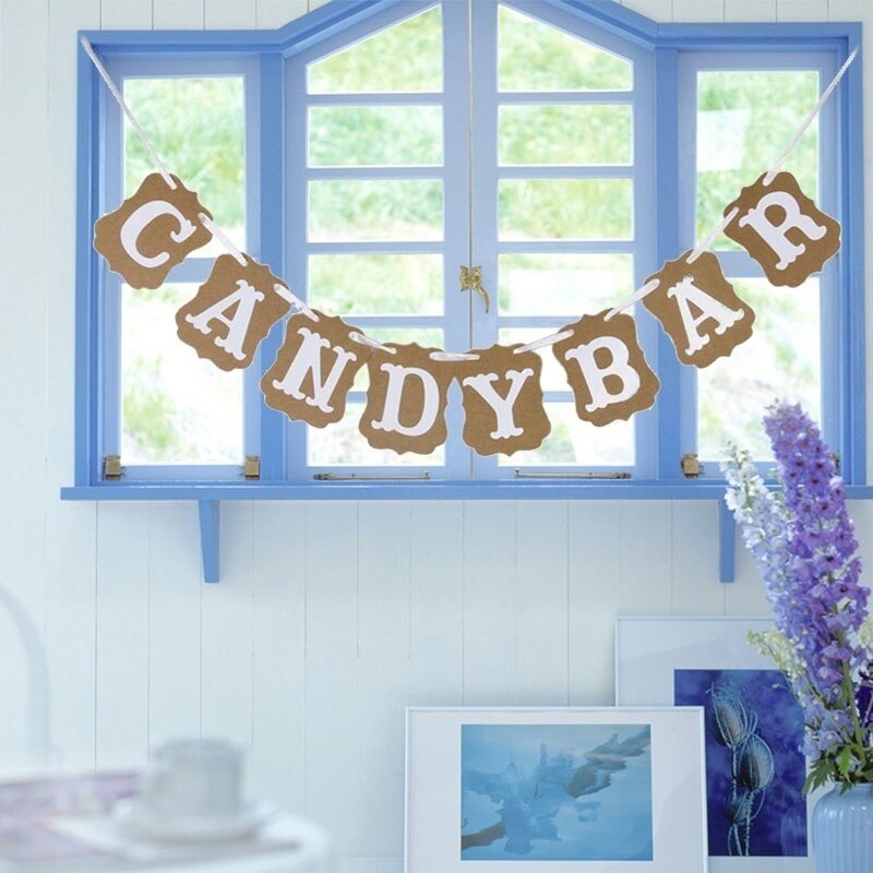 Wedding Banner Candy Bar Card Sign Bunting Banner ... – Grandado