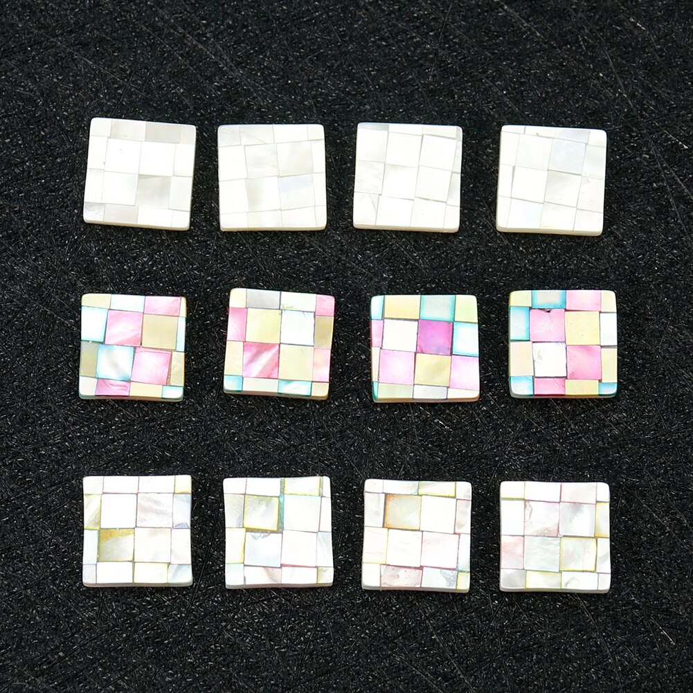 2PCS Natural Shell Mother of Pearl Square Splicing... – Vicedeal