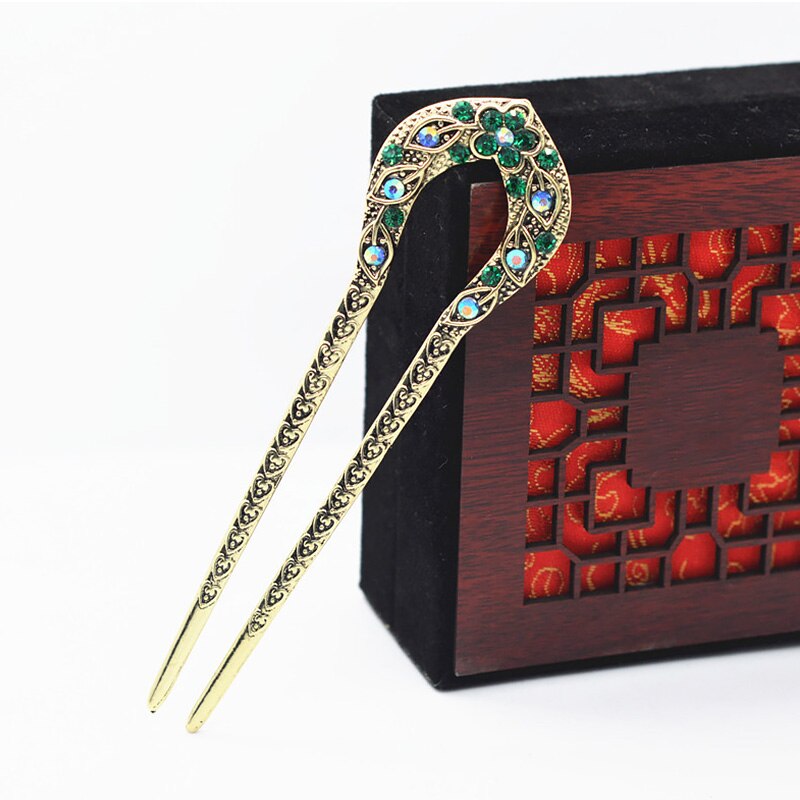 Chinese Style Hair Sticks Pick Metal Rhinestone Ha... – Vicedeal