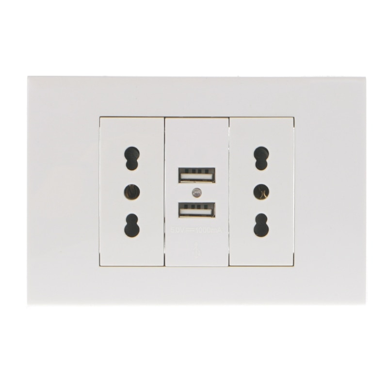 16A WallDouble Italian/Chile Plug Power Socket Ada... – Grandado