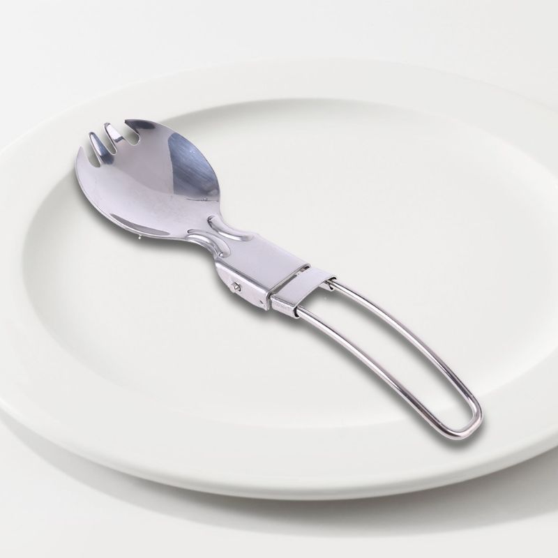 Foldable Spork Fork Spoon Stainless Steel Hiking C... – Vicedeal