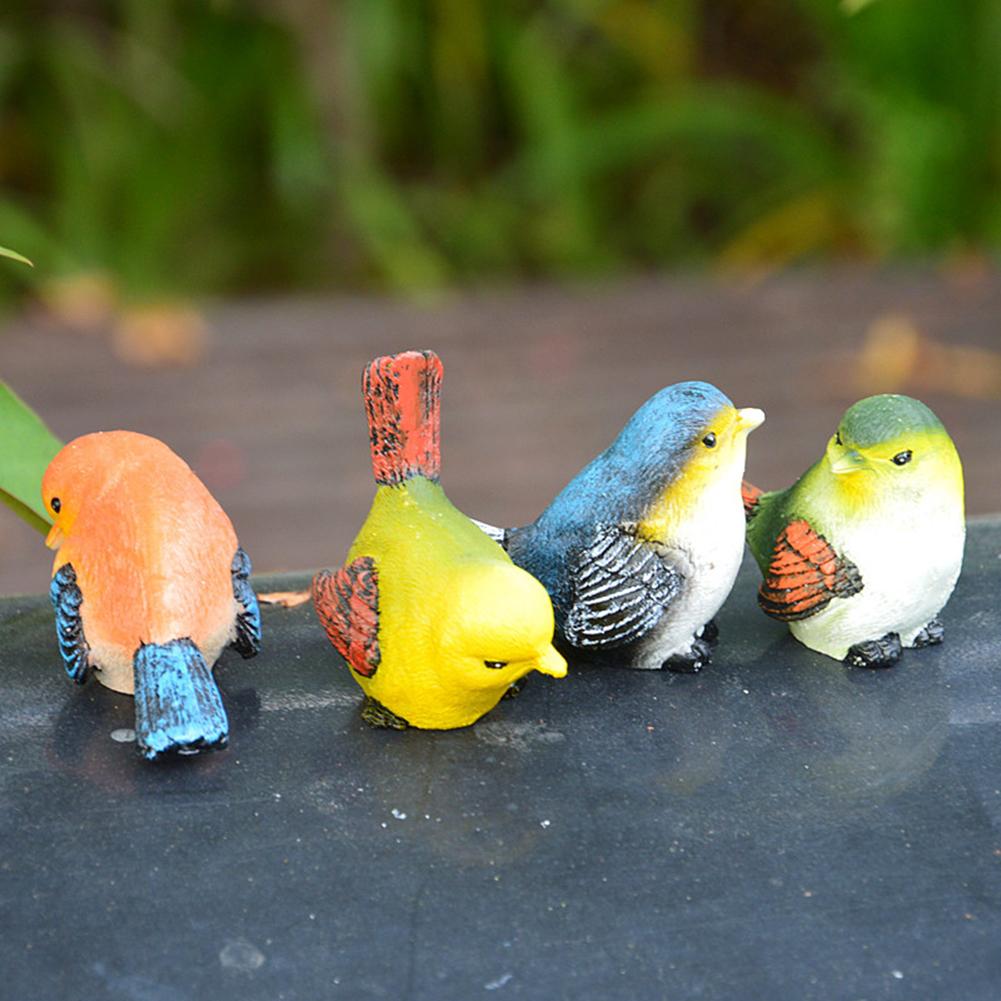 4Pcs Resin Birds Figurines Mini Artificial Bird Or... – Grandado