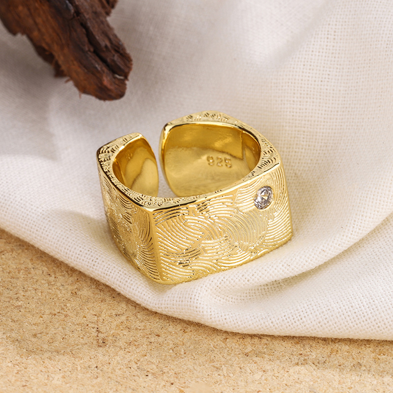 Charming Large Square Circle Geometric Ring for Wo... – Grandado