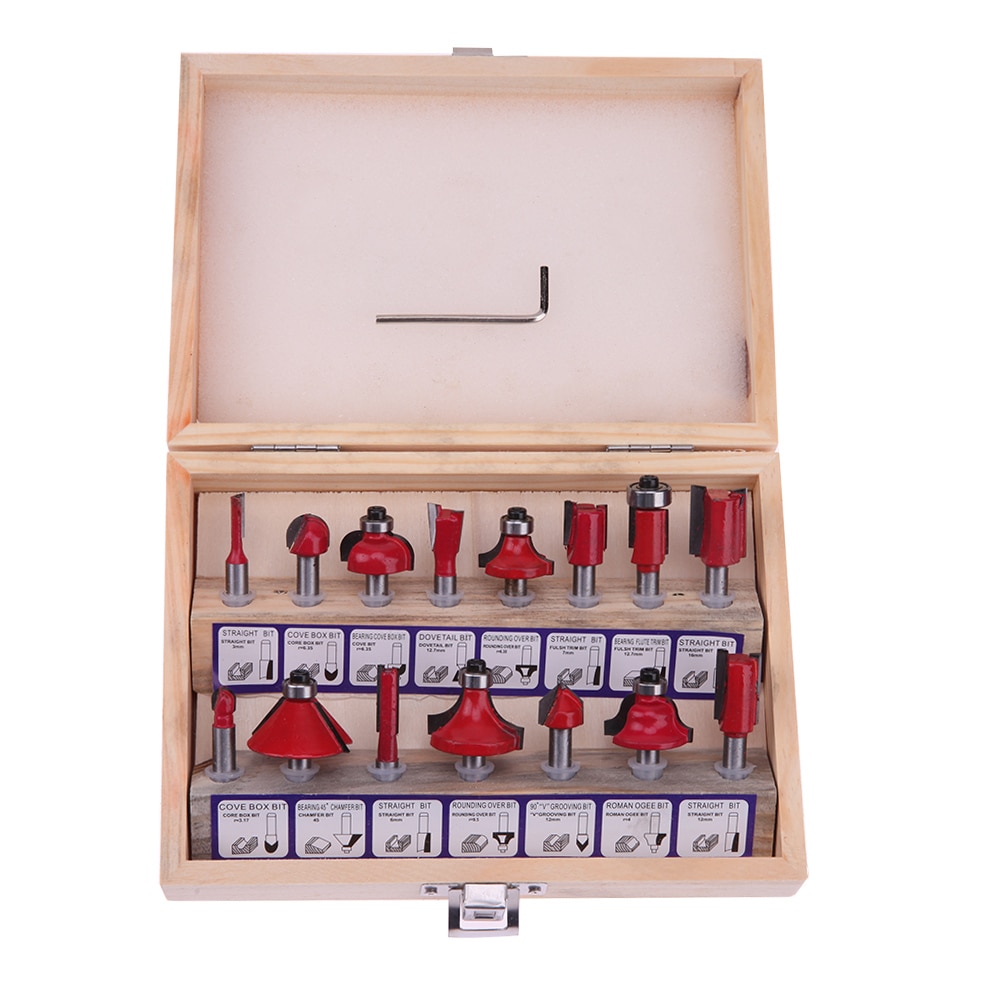 12/15pcs Frees Router Bit Set 8mm Hout Cutter Carb... – Grandado