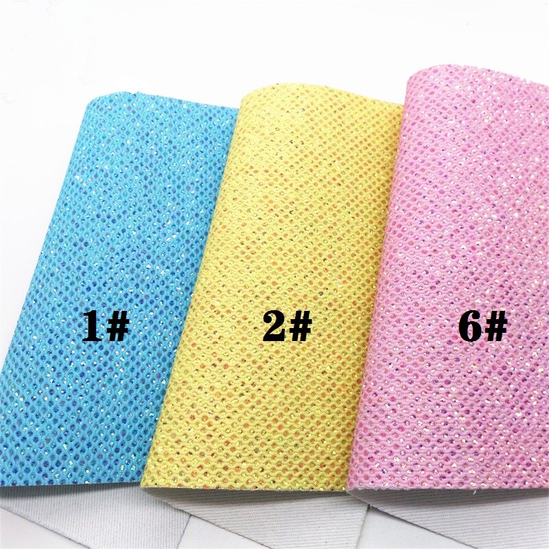 Pastel Kleuren Mesh Glitter Vinyl Stof Sheet Glitt... – Grandado
