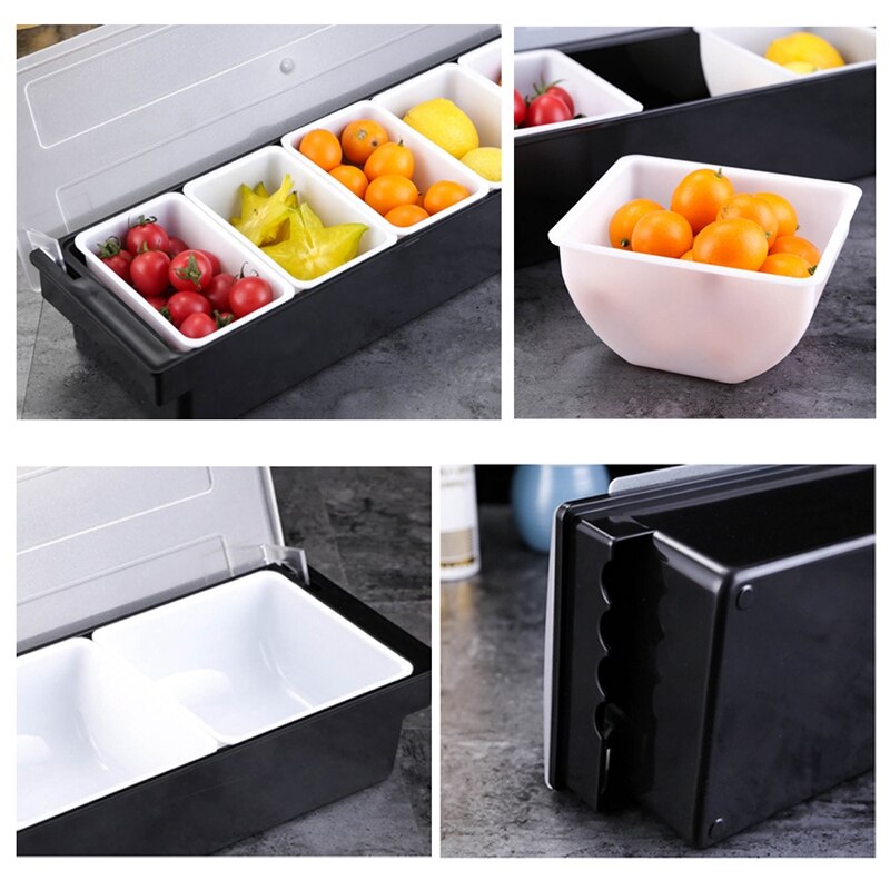 Kitchen 5 Compartment Seasoning Case Bar Condiment... – Vicedeal