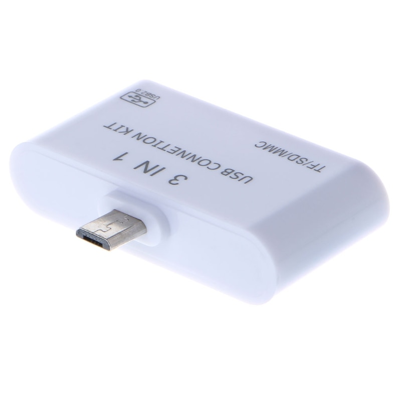 3 In 1 OTG Micro USB 2.0 SD/TF/MMC Card Reader USB... – Grandado
