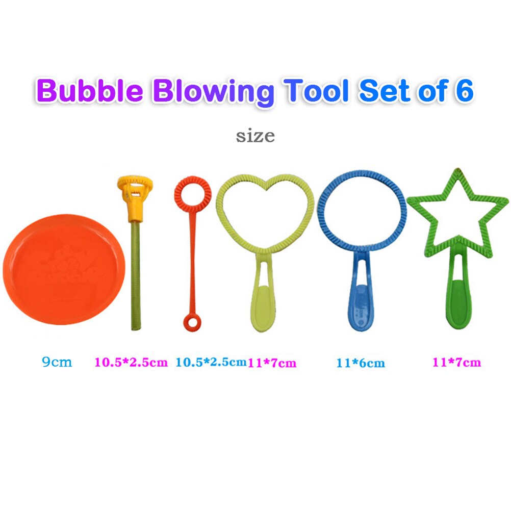 6 Pcs/set Random Color Kids Bubble Wand Tool Bubbl... – Grandado