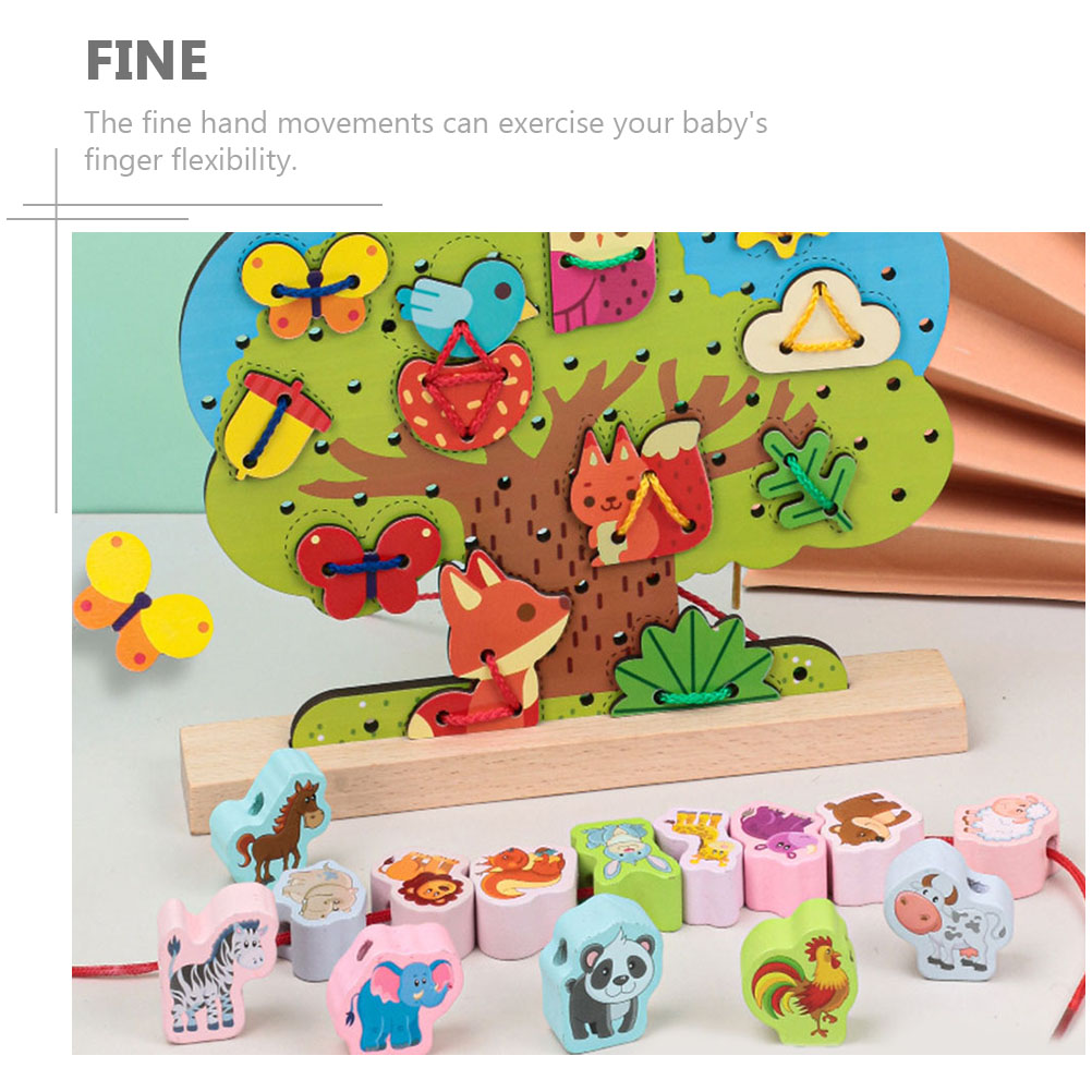 1 Set of Kids Early Learning Educational Wood Thre... – Grandado