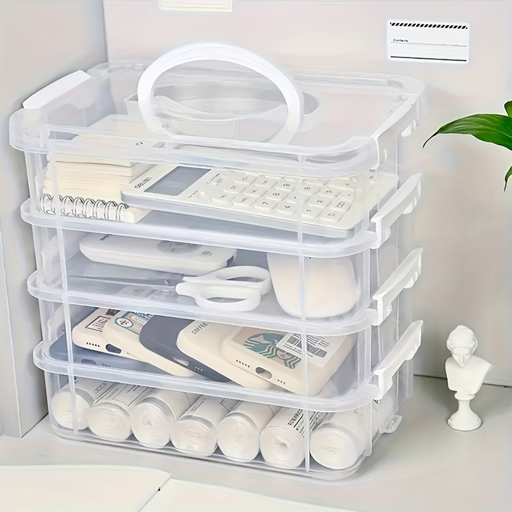 4-layer Transparent Plastic Storage Box Cover Part... – Vicedeal
