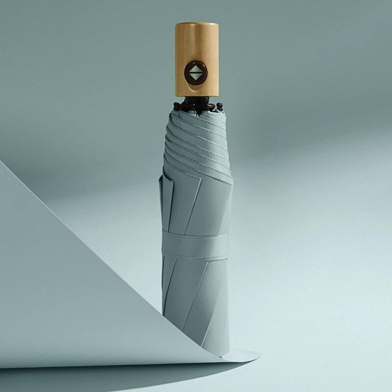 Bærbare træhåndtag paraply regn kvinder automatisk... – Grandado