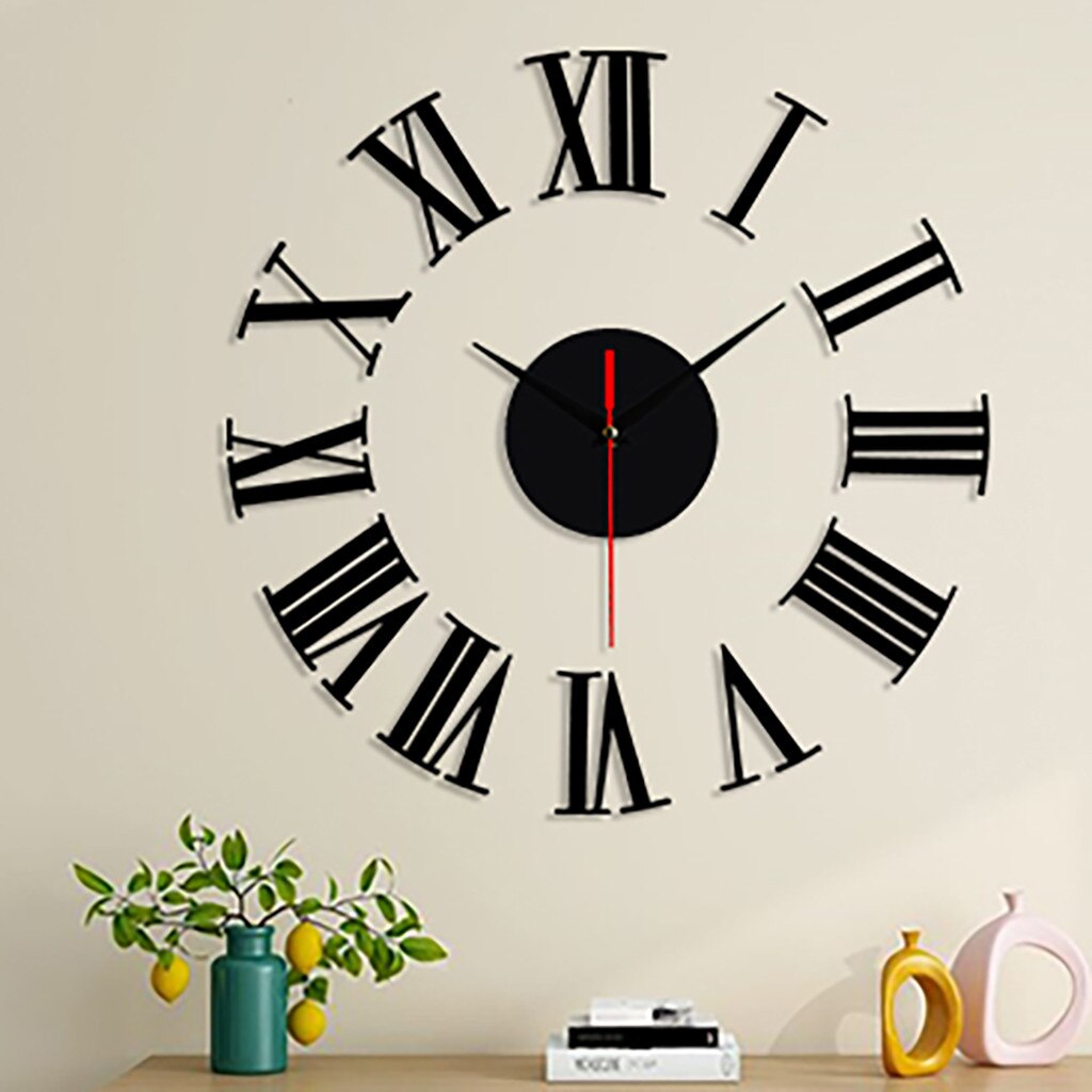 3D diy Acrylic Mirror Wall Clock Watch Quartz Stic... – Vicedeal
