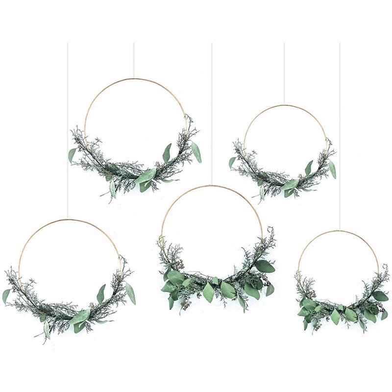 6 Pcs 35cm Metal Garland Garland Garland Gold Fram... – Grandado