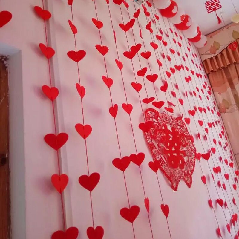 2M Red Heart Garland Wedding Decoration DIY Party ... – Grandado