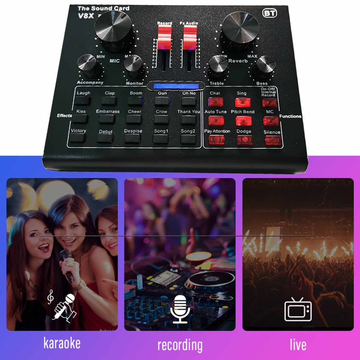 BM800 Pro micro mixeur Audio dj micro support condensateur USB sans fil ...